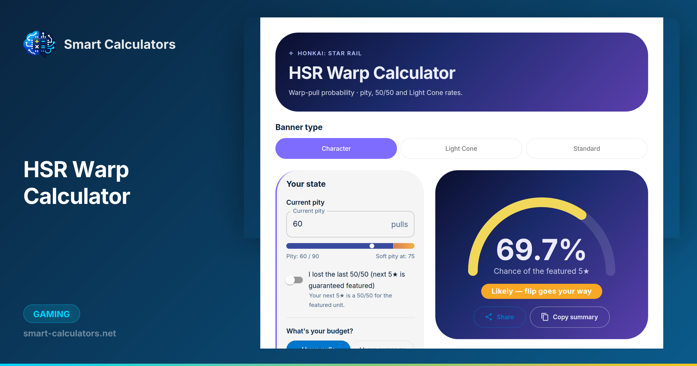 Calculadora de Warp HSR | Smart Calculators
